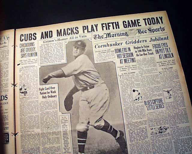 1929 World Series.... Cubs vs. A's..... - RareNewspapers.com
