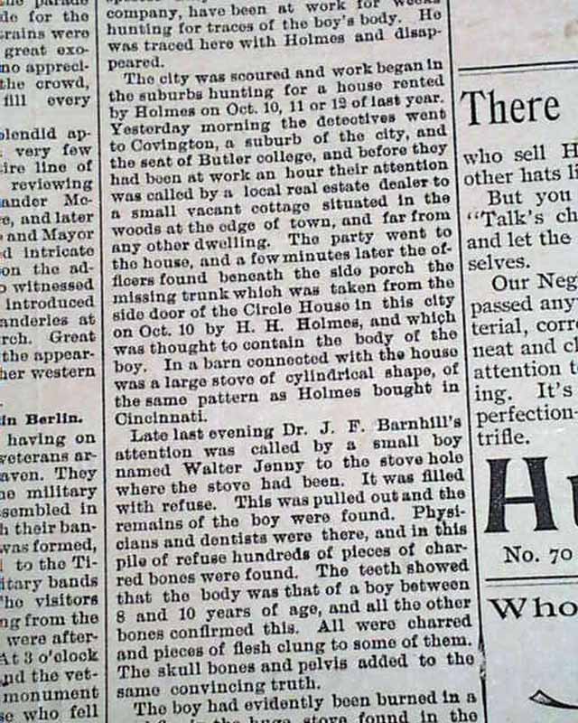 H.H. Holmes..... 1st U.S. serial killer.... - RareNewspapers.com