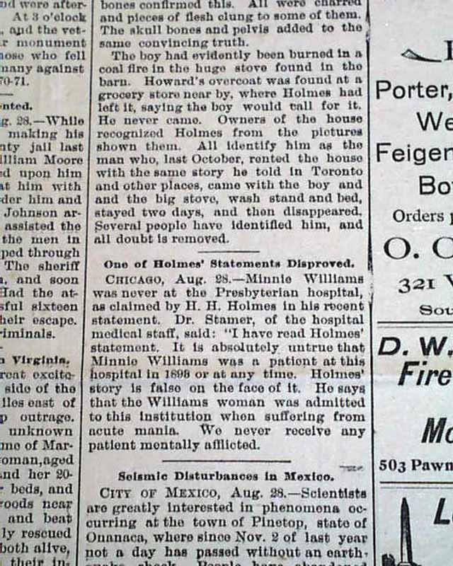 H.H. Holmes..... 1st U.S. serial killer.... - RareNewspapers.com