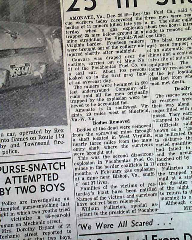 Amonate VA coal mine explosion... - RareNewspapers.com