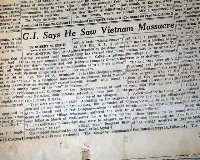 My Lai massacre realized... Vietnam War... - RareNewspapers.com