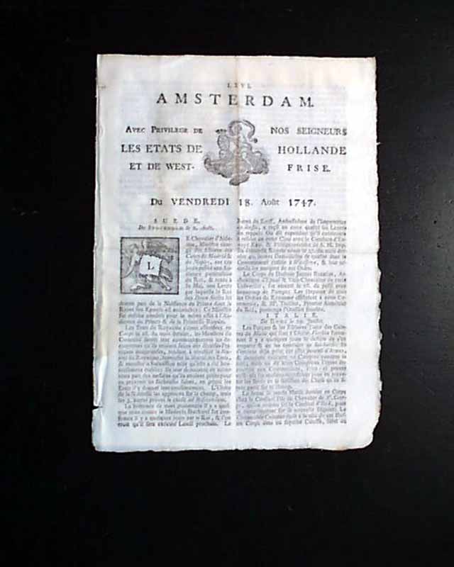Early newspaper from Amsterdam... - RareNewspapers.com