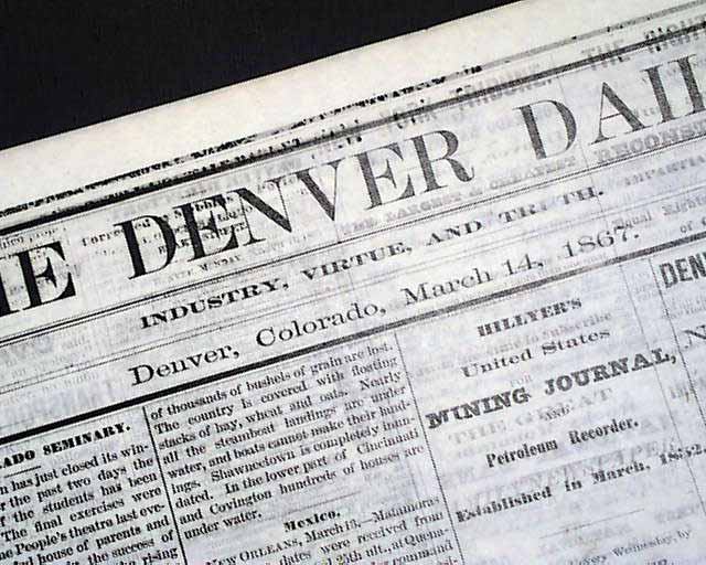 Denver Colorado in 1867... - RareNewspapers.com