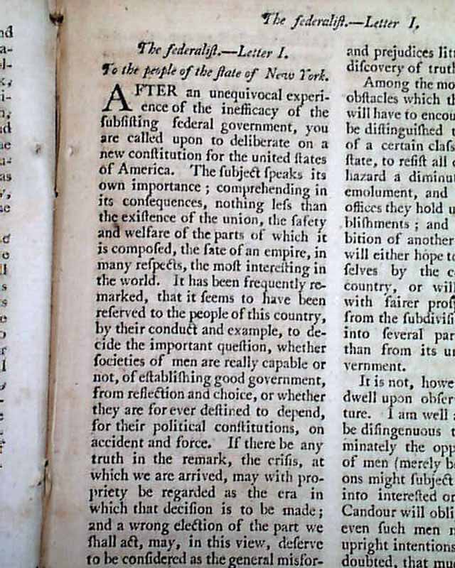 The first two Federalist Papers... - RareNewspapers.com