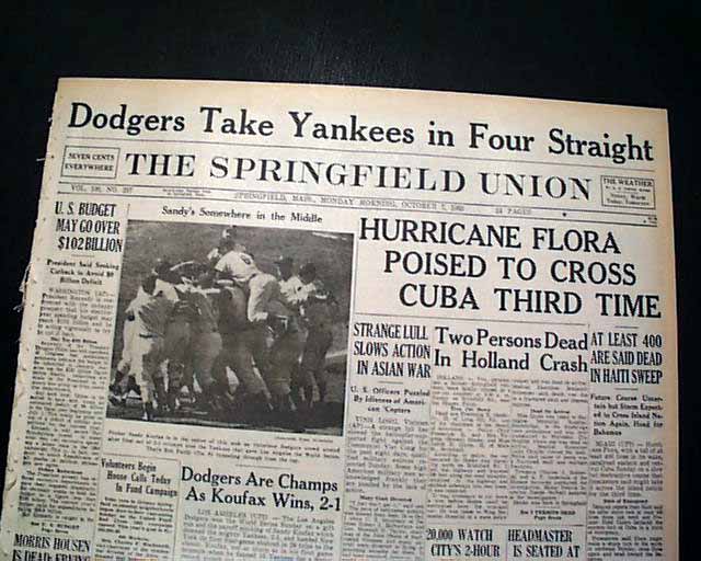 1963 World Series... Los Angeles Dodgers win... - RareNewspapers.com