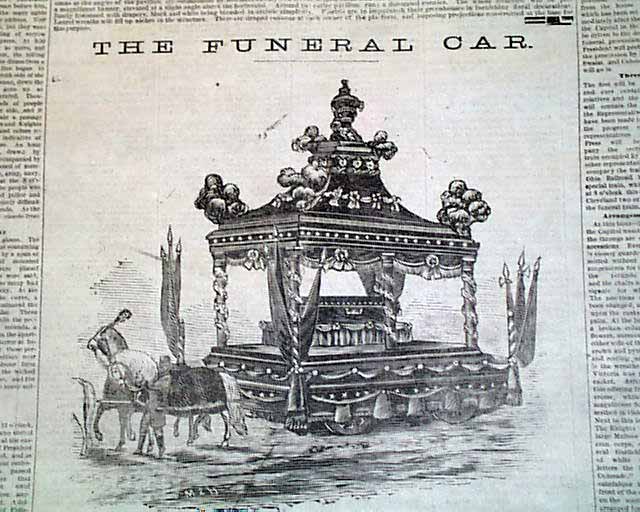 Graphic presentation of Garfield's funeral in a "hometown" newspaper ...