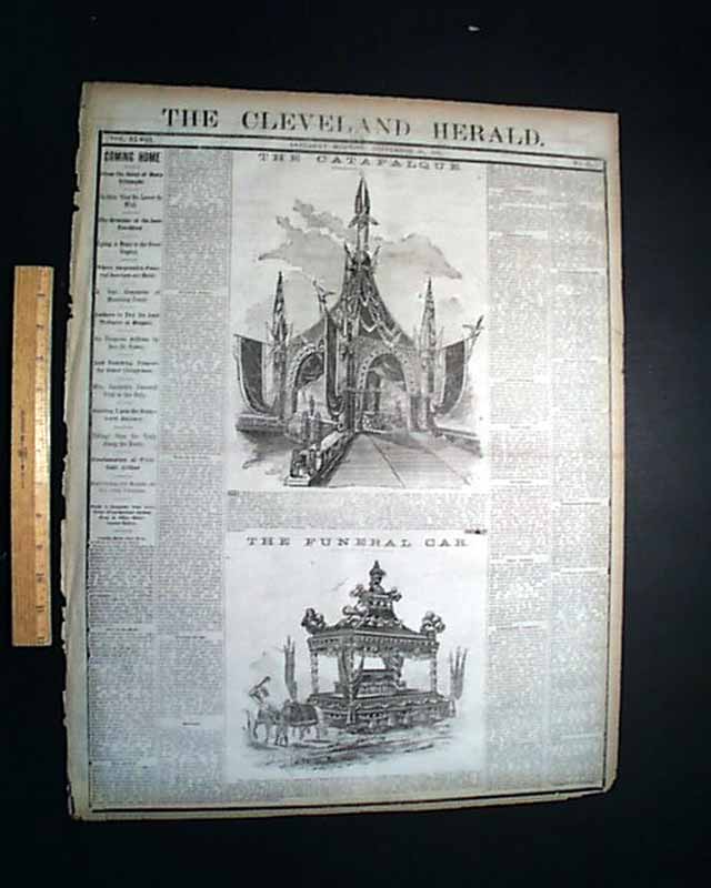 Graphic presentation of Garfield's funeral in a "hometown" newspaper ...