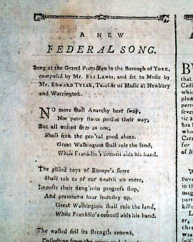 Celebrating the newly ratified Constitution... Kentucky as a new state ...