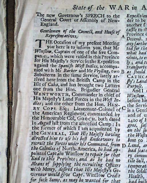 1741 Pre REVOLUTIONARY WAR Magazine War In America... - RareNewspapers.com