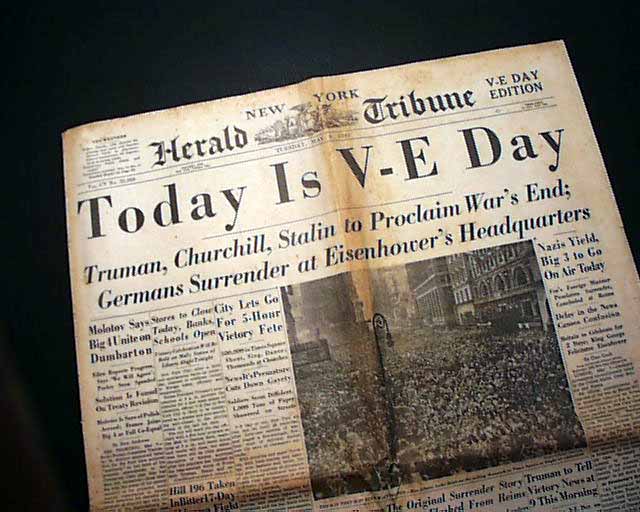 Victory in Europe... Very displayable newspaper... - RareNewspapers.com