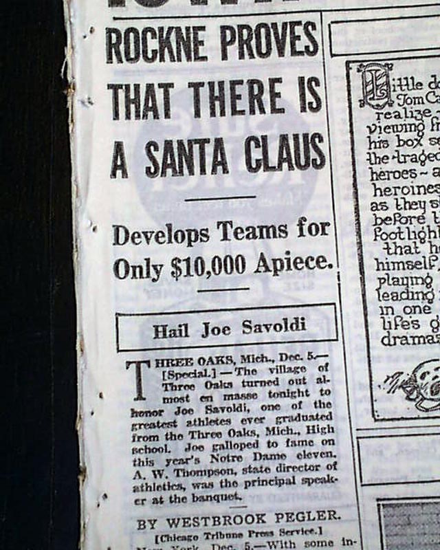 1929 Knute Rockne & Joe Savoldi... - RareNewspapers.com