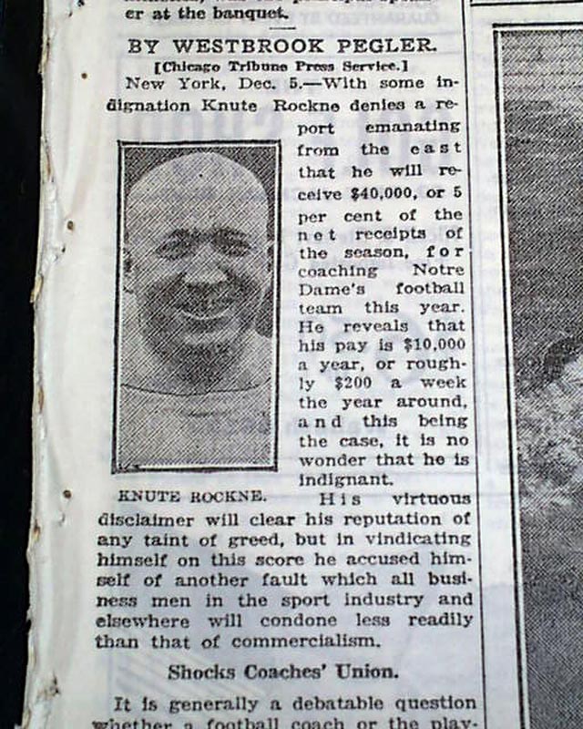 1929 Knute Rockne & Joe Savoldi... - RareNewspapers.com