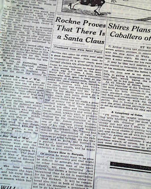 1929 Knute Rockne & Joe Savoldi... - RareNewspapers.com