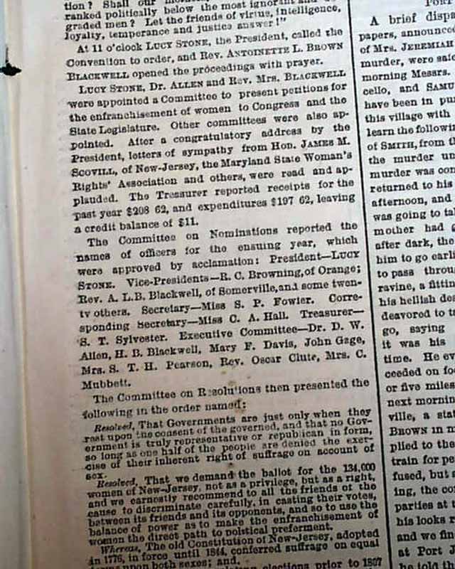 Women's suffrage... Lucy Stone... - RareNewspapers.com