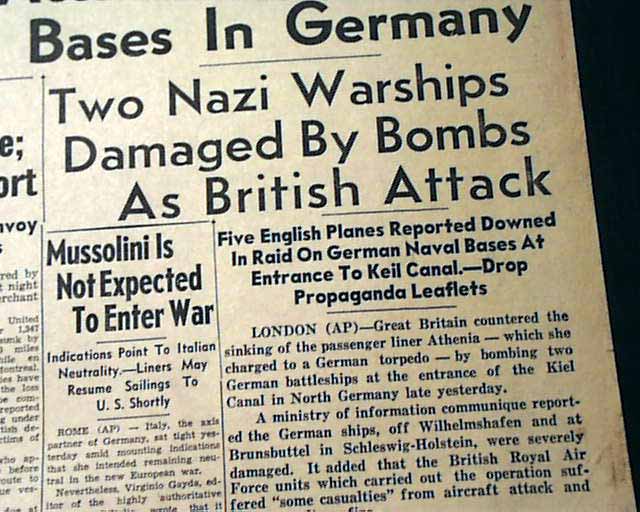 World War II breaks out in Europe... - RareNewspapers.com