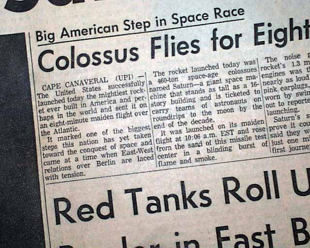 Saturn I rocket launch... - RareNewspapers.com
