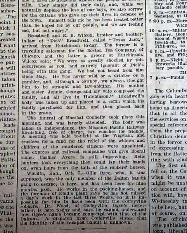 Dalton Gang's attempted robbery at Coffeyville proves fatal ...