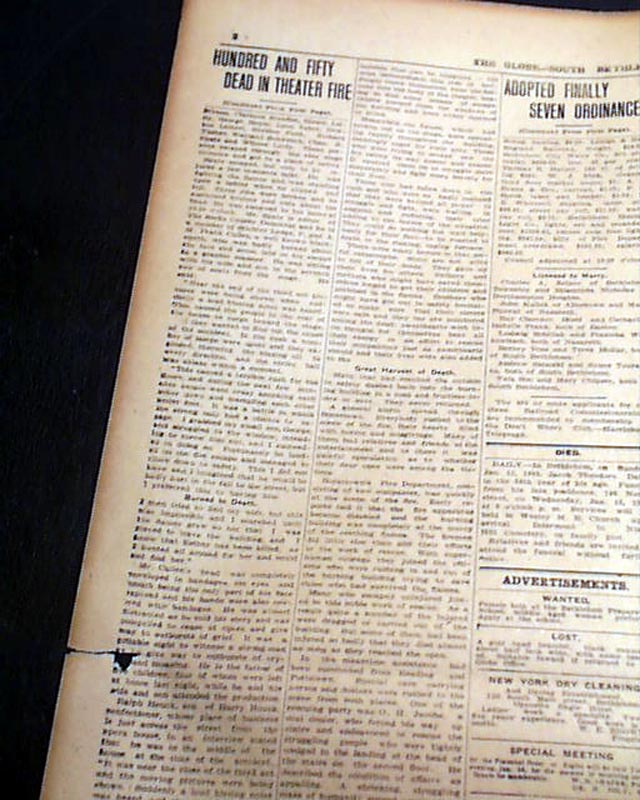 1908 Rhoads Opera House Fire... Boyertown PA... - RareNewspapers.com