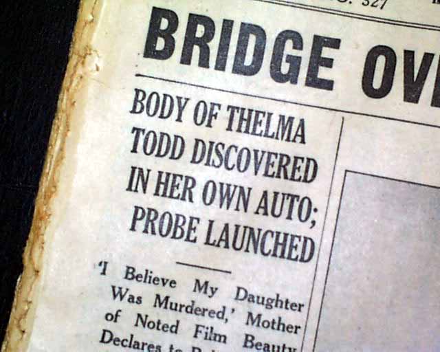 1935 Thelma Todd's myterious death.... - RareNewspapers.com
