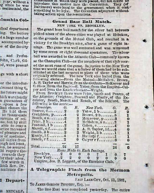 Notable baseball game during the Civil War... Civil War map ...