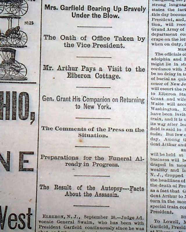President James A. Garfield's death... - RareNewspapers.com