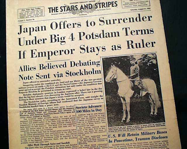 Japan offers to surrender... - RareNewspapers.com