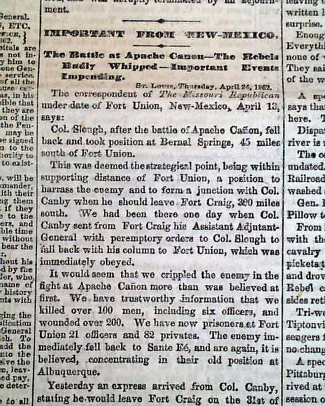 Apache Pass New Mexico... Kit Carson... - RareNewspapers.com