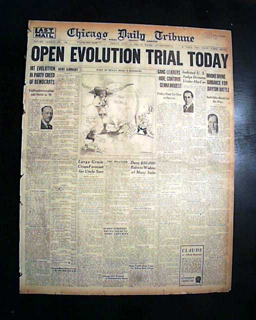 Beginning and end of the Scopes "monkey" trial... - RareNewspapers.com