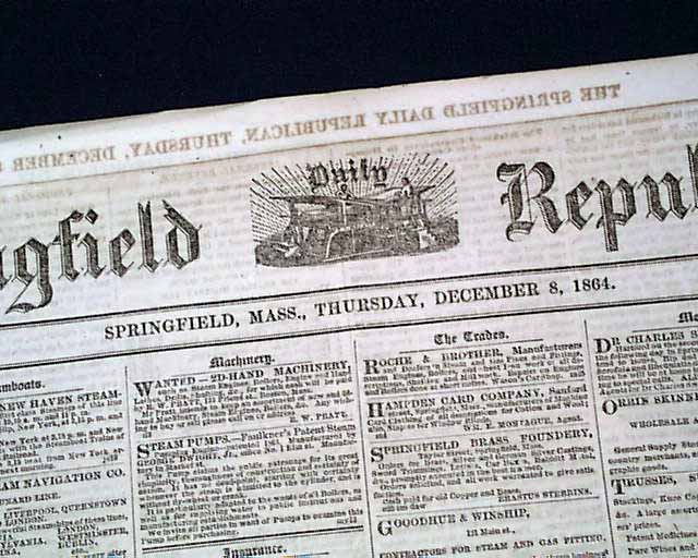 1864 Springfield MA Newspaper.... - RareNewspapers.com