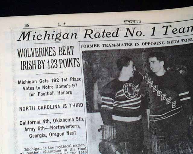 Michigan Wolverines... 1948 National champs.... - RareNewspapers.com