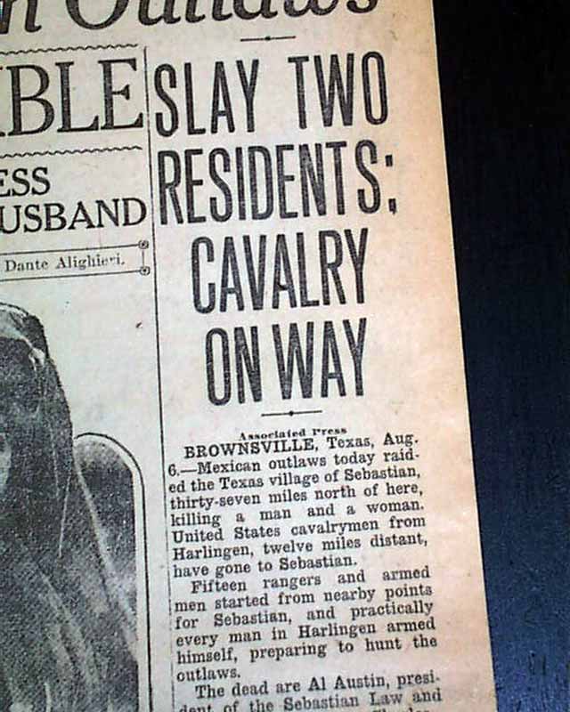 1915 Bandit War... Texas raids by Mexicans... - RareNewspapers.com