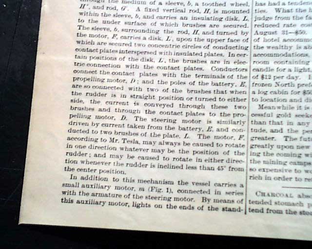 1898 Nikola Tesla's remote controlled boat... - RareNewspapers.com