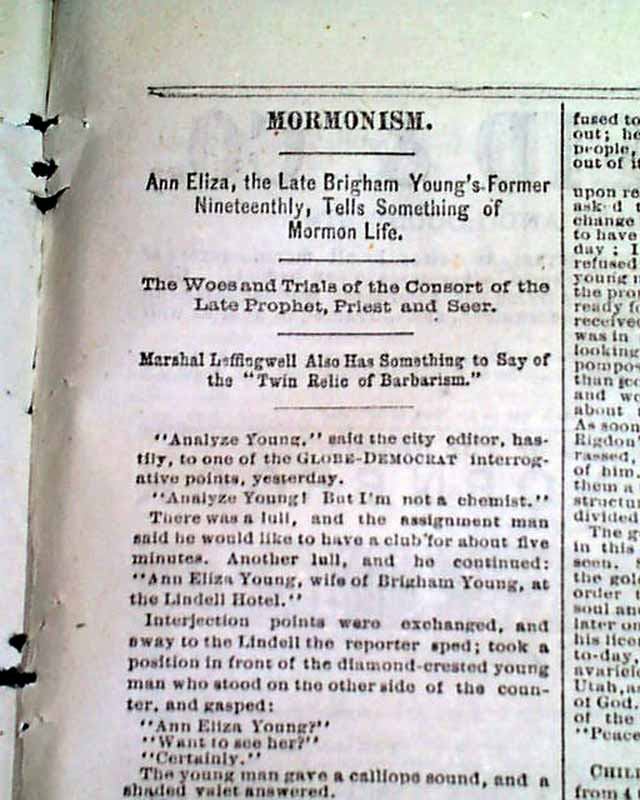 Gold in Utah... Details of Mormon life... - RareNewspapers.com