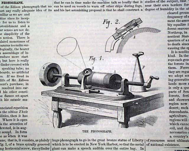 Edison's Phonograph: he receives a patent... - RareNewspapers.com