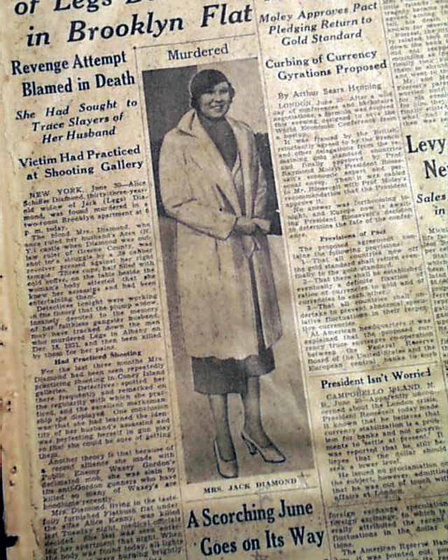 Jack 'Legs' Diamond Widow Gunned Down In 1933... - RareNewspapers.com