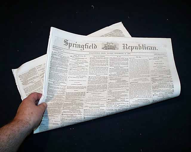 1863 Springfield Massachusetts Newspaper.... - RareNewspapers.com