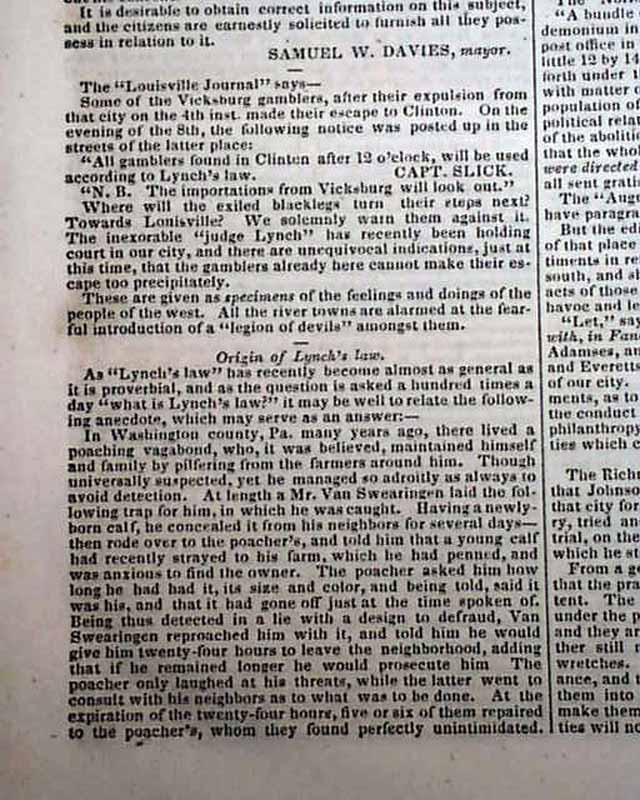 Origin of the 'lynch law'? The situation in Texas... - RareNewspapers.com