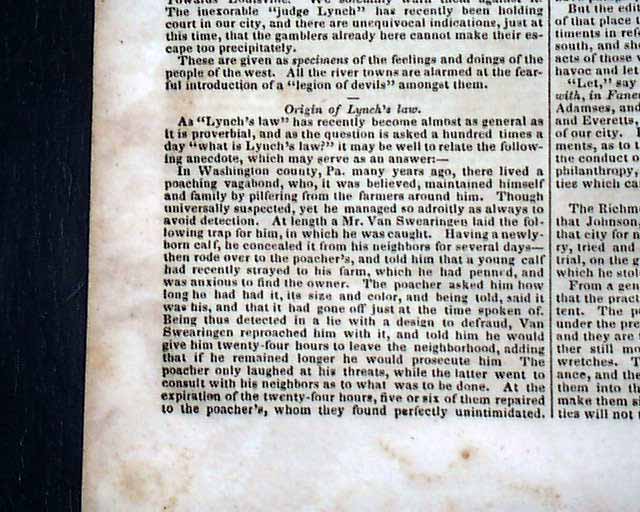 Origin of the 'lynch law'? The situation in Texas... - RareNewspapers.com