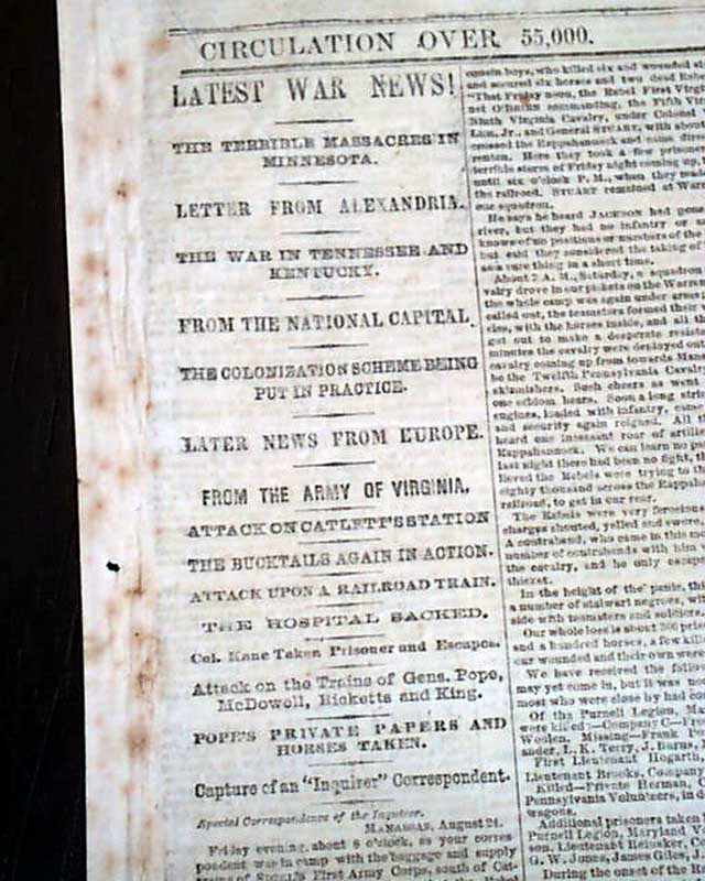 Much Civil War reporting... - RareNewspapers.com