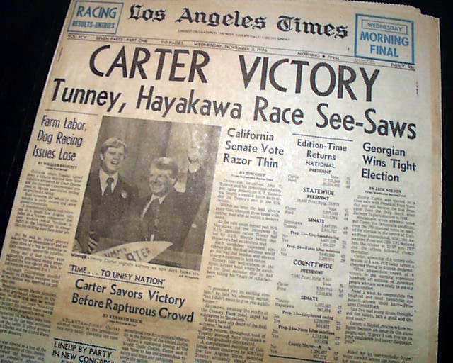 Jimmy Carter wins the Presidency... - RareNewspapers.com