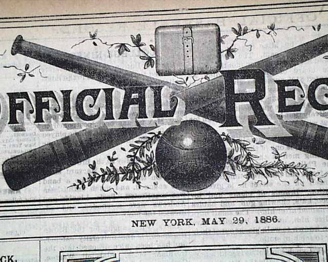 Very rare baseball newspaper from 1886... - RareNewspapers.com