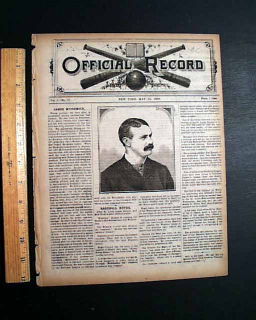 Very rare baseball newspaper from 1886... - RareNewspapers.com