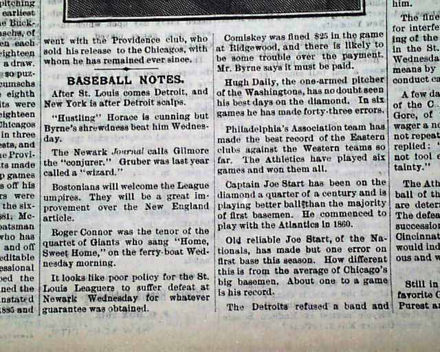 Very rare baseball newspaper from 1886... - RareNewspapers.com