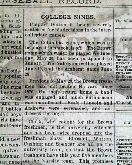 Very rare baseball newspaper from 1886... - RareNewspapers.com