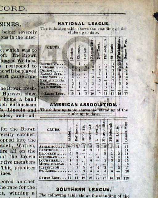 Very rare baseball newspaper from 1886... - RareNewspapers.com