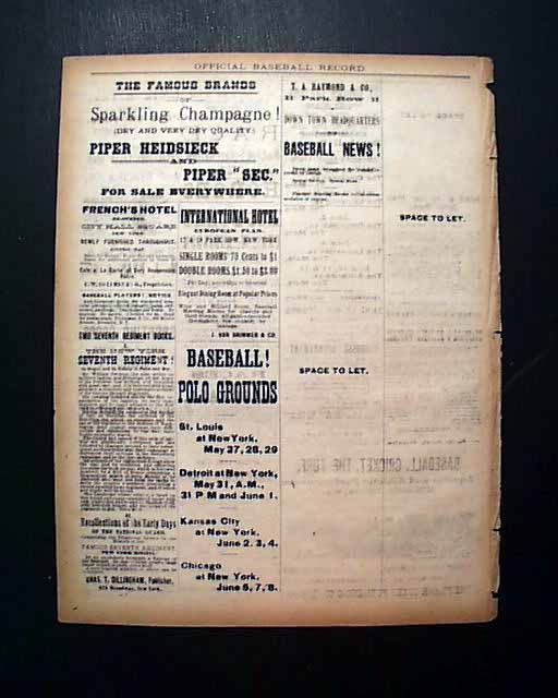 Very rare baseball newspaper from 1886... - RareNewspapers.com