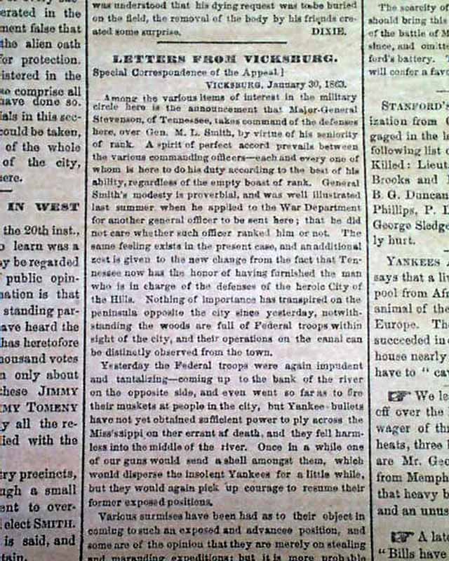 A Memphis newspaper printed in Jackson, Mississippi... Letter from ...