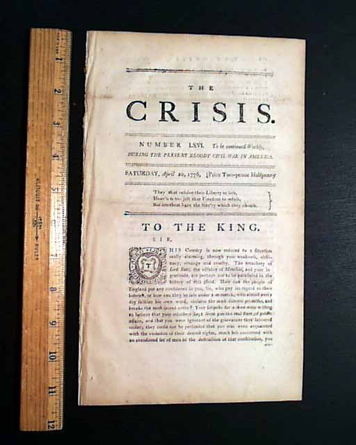A pro-American newspaper from London in 1776... - RareNewspapers.com