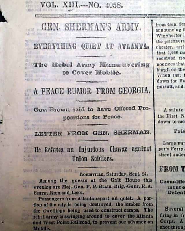 Letter from General Sherman... - RareNewspapers.com