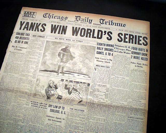 Yankees win their very first World Series... - RareNewspapers.com